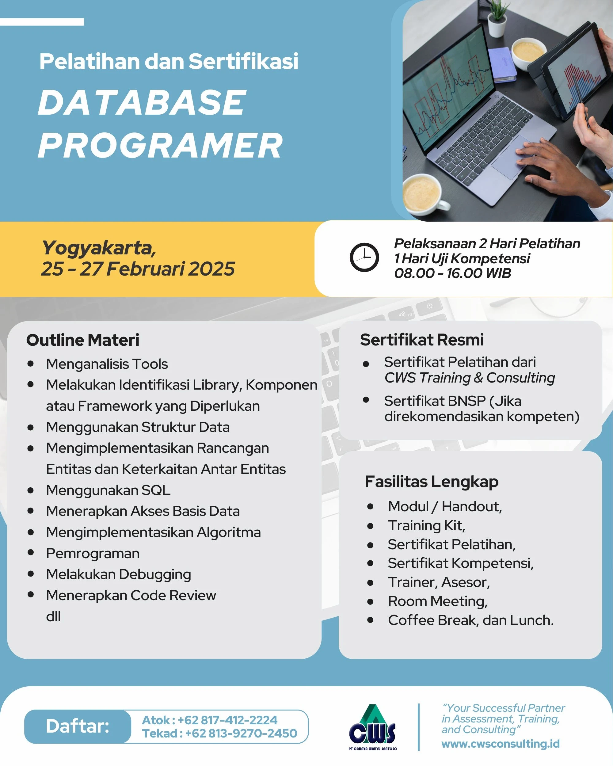 Database Programmer [Pelatihan dan Sertifikasi BNSP] - PT CWS