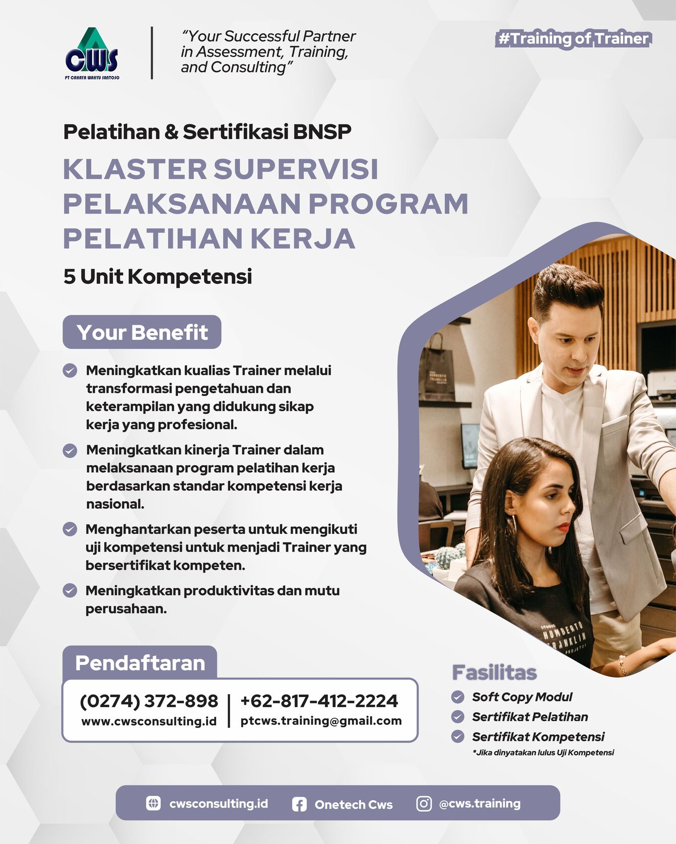 Sertifikasi Klaster Supervisi Pelaksanaan Program Pelatihan Kerja [Training of Trainer] - PT CWS